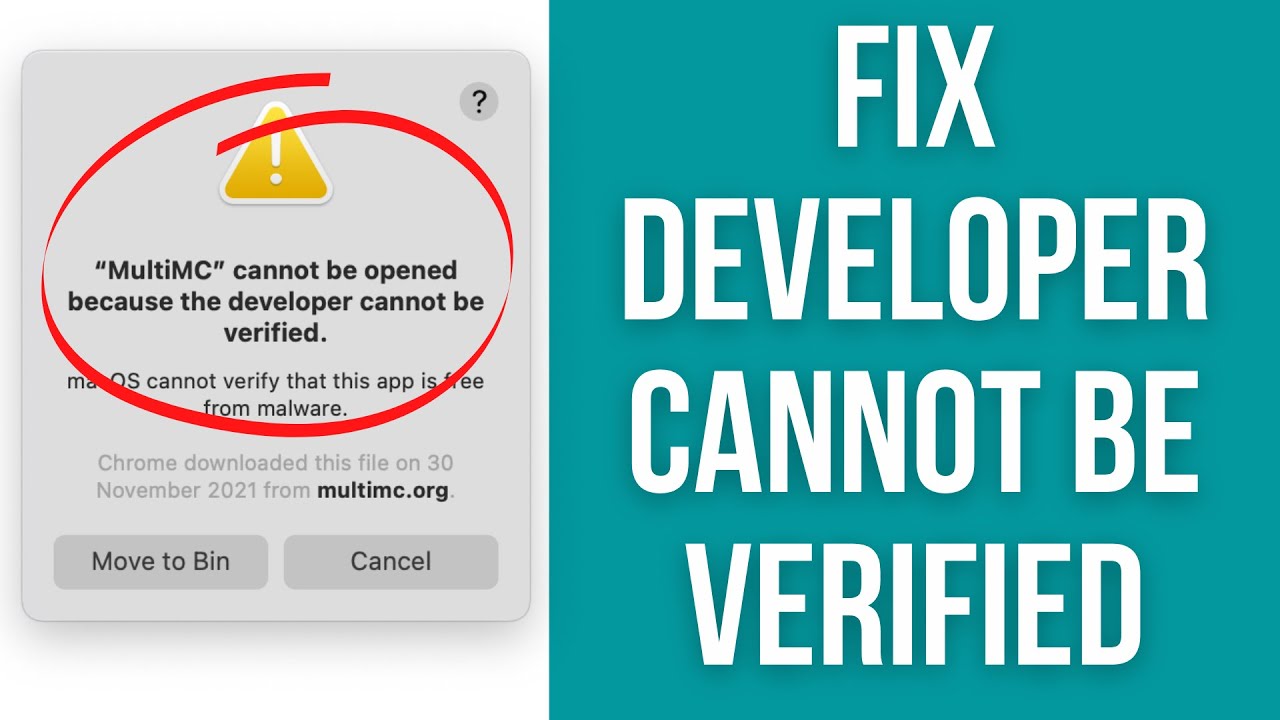 Cannot be opened because the developer cannot be verified: Fix